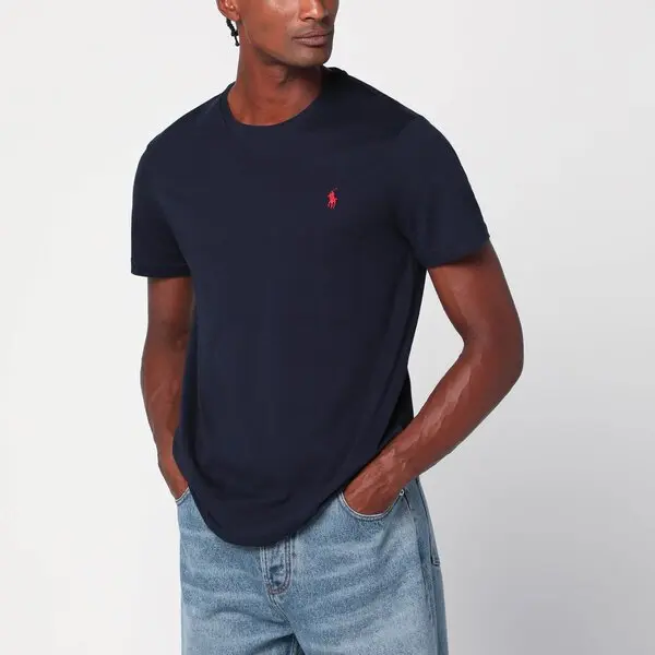 Polo Ralph Lauren T-shirt Blue In Cotton Custom Slim-fit - Black