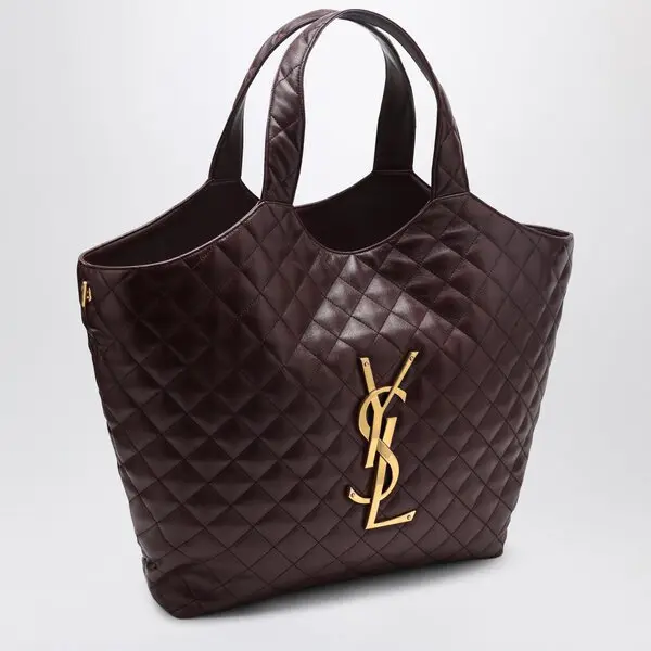 Saint Laurent Icare Oversized Quilted Leather Shopping Bag - Red