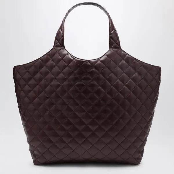 Saint Laurent Icare Oversized Quilted Leather Shopping Bag - Red