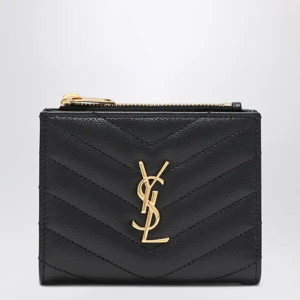 Saint Laurent Cassandre Matelassé Bi-fold Wallet - Black