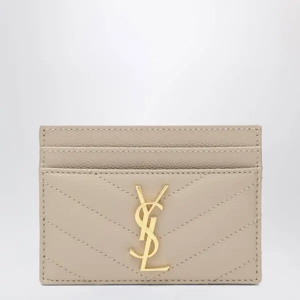 Saint Laurent Cassandre Card Holder - Beige