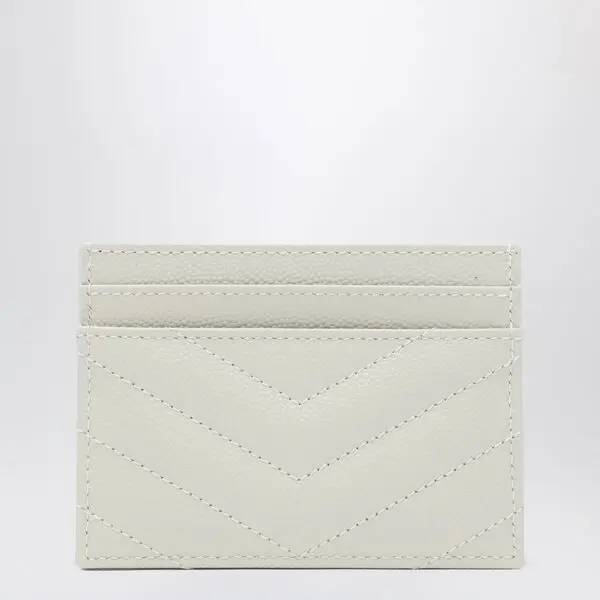 Saint Laurent Cassandre Card Holder In Cream