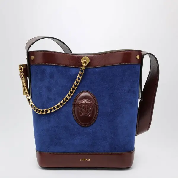 Versace Small Pivot Bucket Bag - Blue