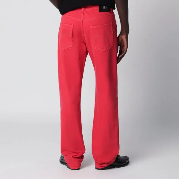 Versace Straight-leg Cotton Denim Jeans - Red