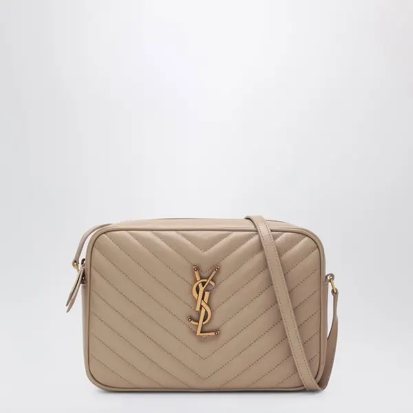 Saint Laurent Lou Camera Bag In Quilted Leather - Beige