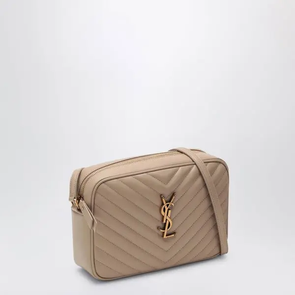 Saint Laurent Lou Camera Bag In Quilted Leather - Beige