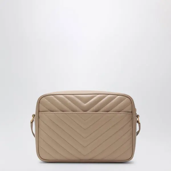 Saint Laurent Lou Camera Bag In Quilted Leather - Beige