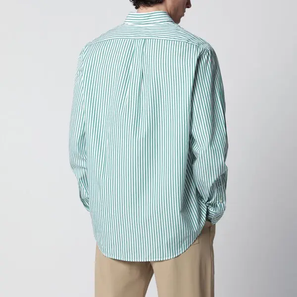 Polo Ralph Lauren White/ Striped Custom-fit Shirt - Green