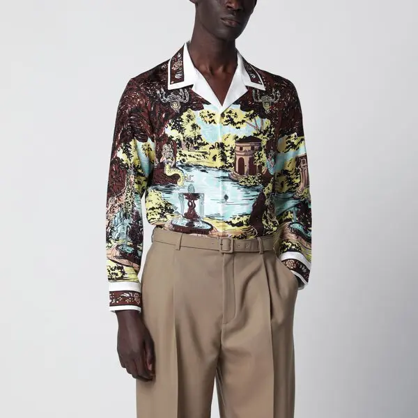 Versace Slim Printed Silk Twill Shirt - Multicolor