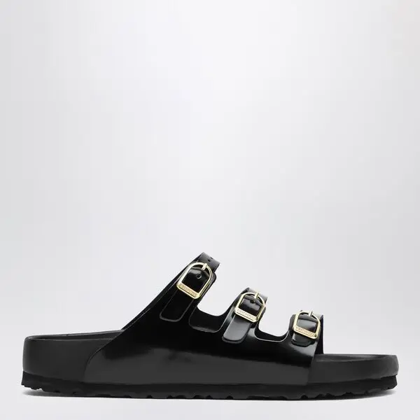 BIRKENSTOCK Slide Florida Dbuckle Exquisite Lucida Nera - Black