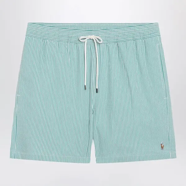Polo Ralph Lauren Striped Seersucker Swim Shorts - Green