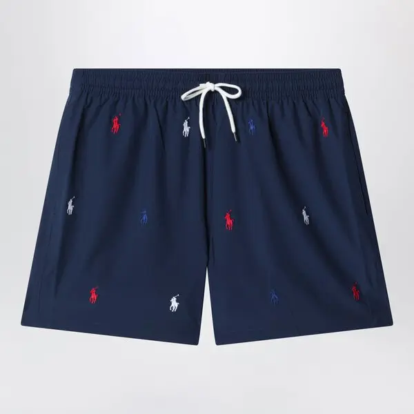 Polo Ralph Lauren Swim Shorts With Embroidered Logos - Blue