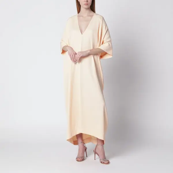 Alberta Ferretti Long Caftan Dress With V-neck - Pink