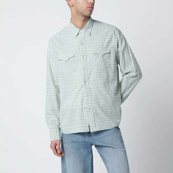 Polo Ralph Lauren White/ Classic-fit Madras Western Shirt - Green