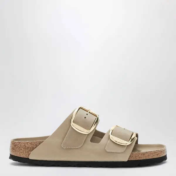 BIRKENSTOCK Arizona Big Buckle Slides In Oiled Leather - Brown