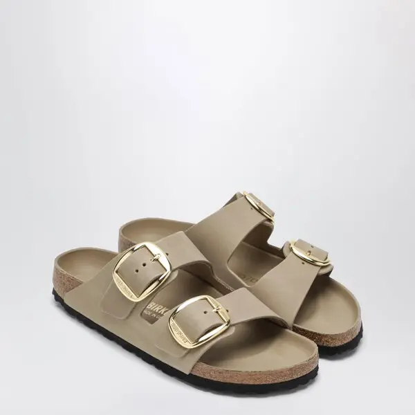 BIRKENSTOCK Arizona Big Buckle Oiled Leather Slides - Brown