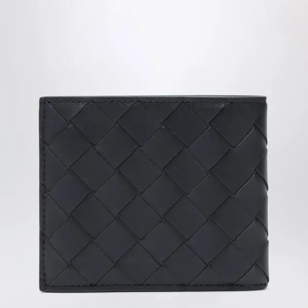 Bottega Veneta Midnight/basalt Bi-fold Wallet In Intrecciato Leather - Multicolor