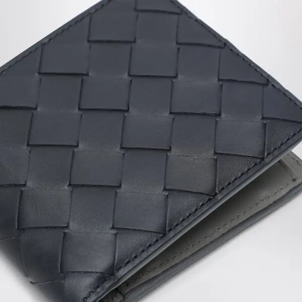 Bottega Veneta Midnight/basalt Bi-fold Wallet In Intrecciato Leather - Multicolor