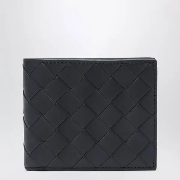 Bottega Veneta Midnight/basalt Bi-fold Wallet In Intrecciato Leather - Multicolor