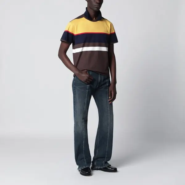 Versace Color-block Striped Cotton Polo T-shirt