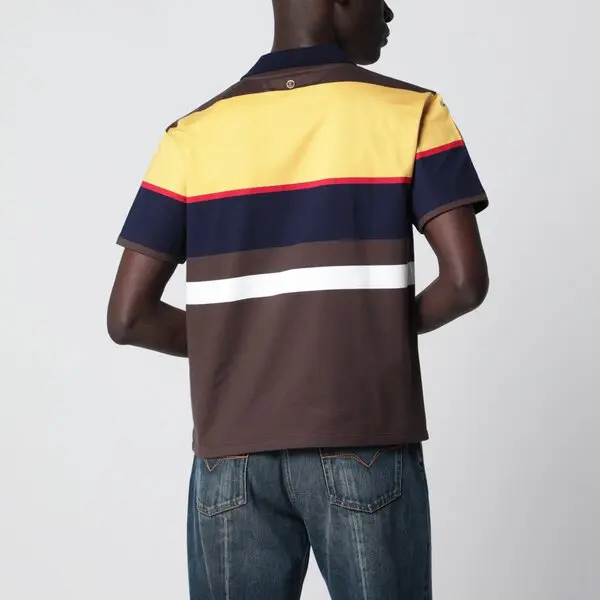Versace Color-block Striped Cotton Polo T-shirt