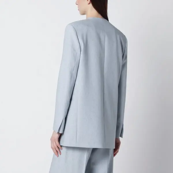 Alberta Ferretti Double-breasted Tweed Jacket - Light Blue