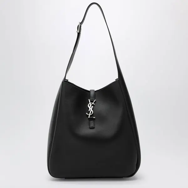 Saint Laurent Large Le 5 À 7 Bag In Hammered Calfskin - Black