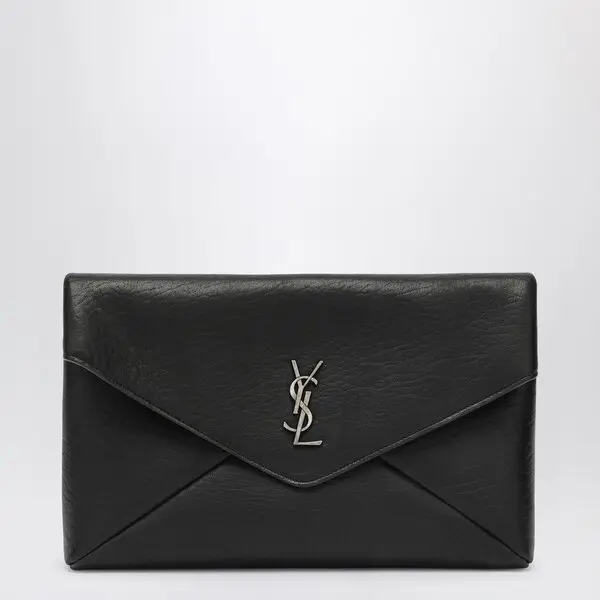 Saint Laurent Cassandre Large Envelope Clutch Bag - Black