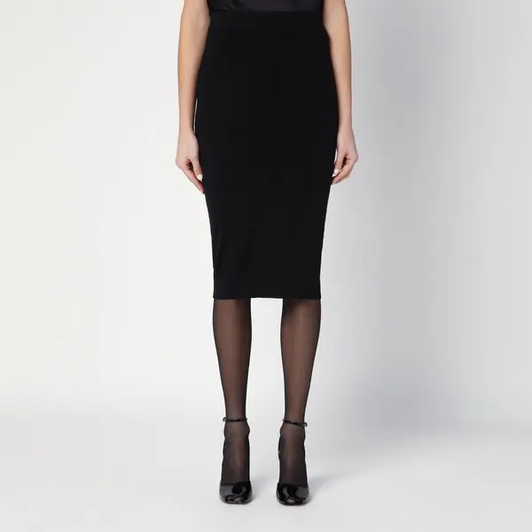 Saint Laurent Wool Pencil Skirt - Black