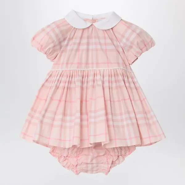 Burberry Dress And Bloomer Shorts Set With Check Pattern - Pink