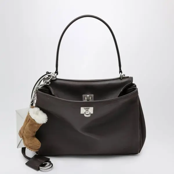 Balenciaga Small Rodeo Bag In Calfskin Leather, Espresso - Brown
