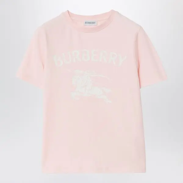 Burberry Stretch Cotton T-shirt With Ekd - Pink