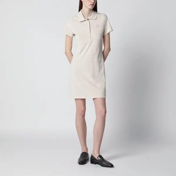 Burberry Mélange Cotton Polo Dress - Beige