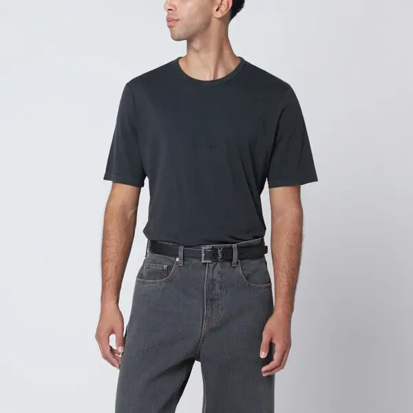 Saint Laurent Washed Cotton T-shirt - Black