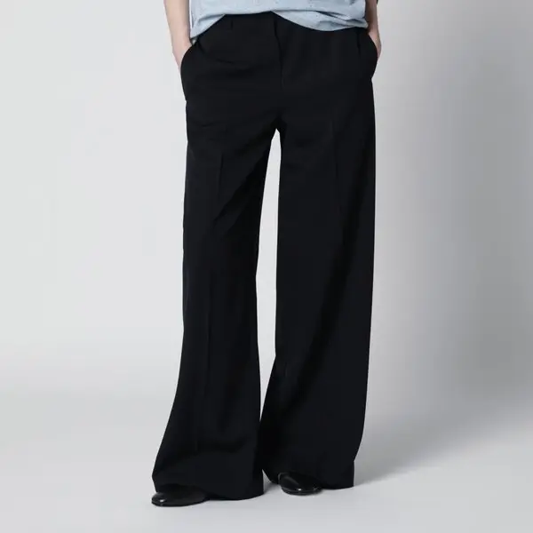 THE ROW Straight-leg Low-rise Wool Gabardine Trousers - Blue