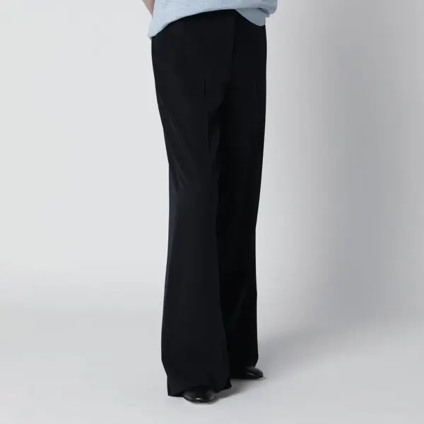 THE ROW Straight-leg Low-rise Wool Gabardine Trousers - Blue