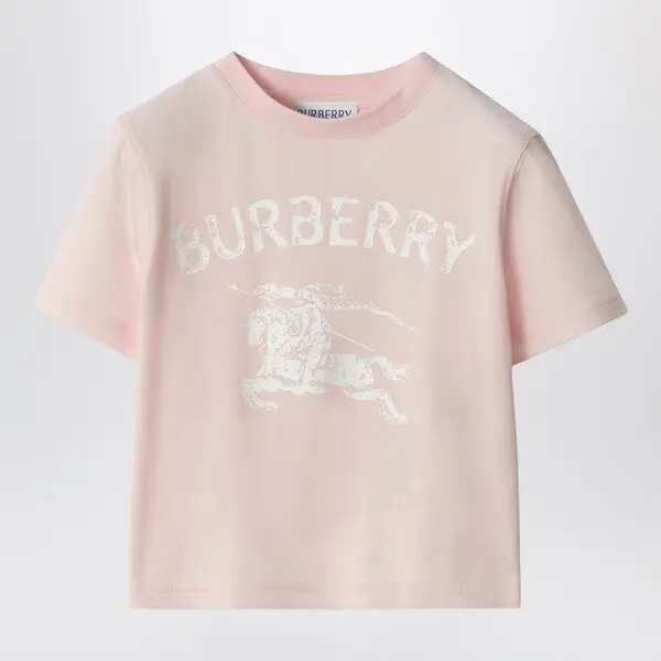 Burberry Stretch Cotton T-shirt With Ekd - Pink