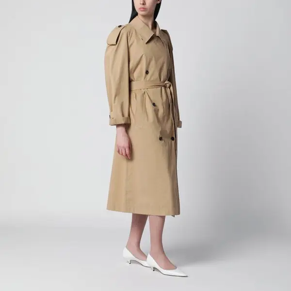 THE ROW Double-breasted Cotton-cashmere Trench - Beige