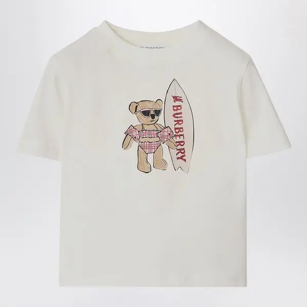 Burberry T-shirt With Surfing Teddy Bear - White