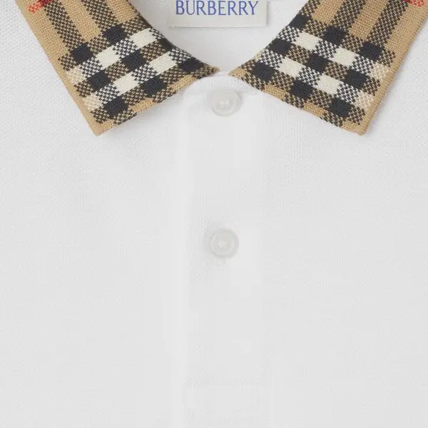 Burberry Polo Shirt With Check-pattern Collar