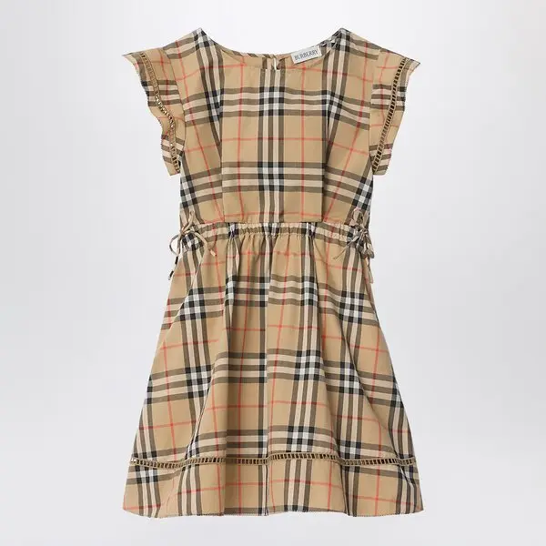 Burberry Checked Dress - Beige