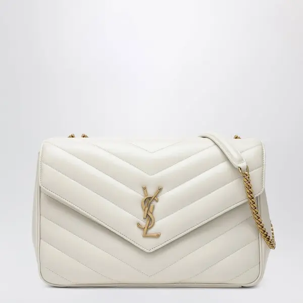 Saint Laurent Loulou Large Cream Leather Bag - Beige