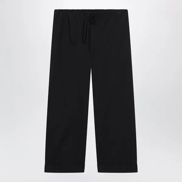THE ROW Low-rise Relaxed-fit Cotton Poplin Trousers - Black