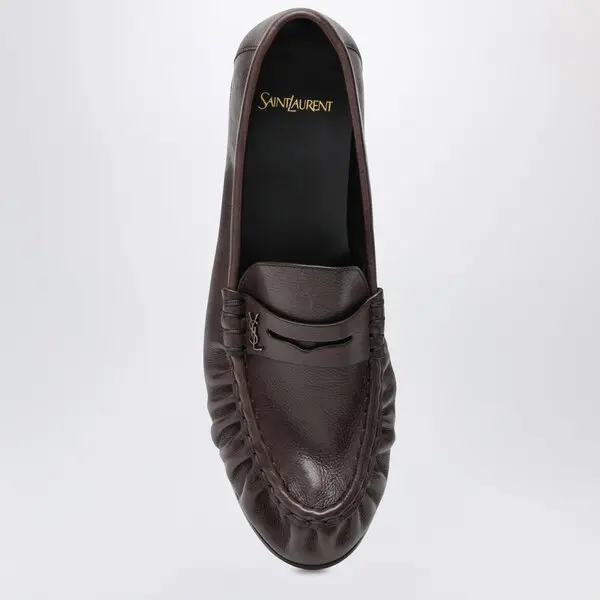 Saint Laurent Le Loafer Leather Loafers - Brown