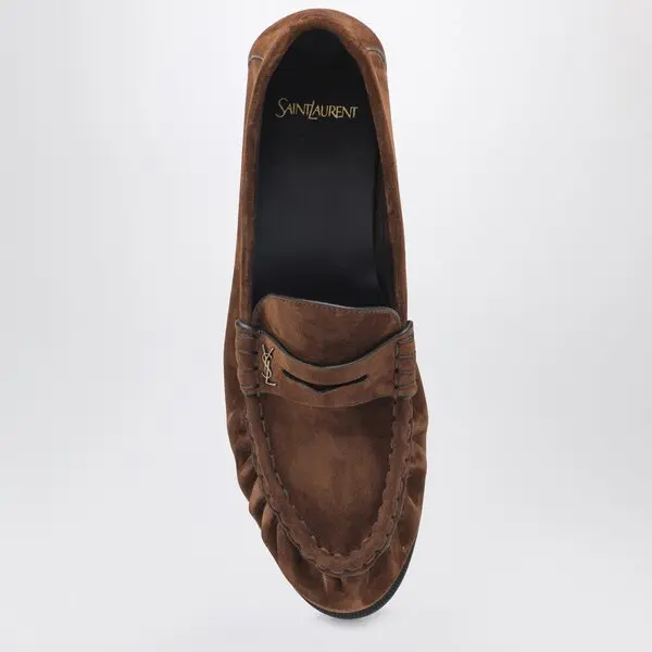 Saint Laurent Le Loafer Suede Loafers - Brown