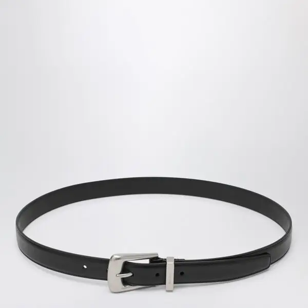 Saint Laurent Smooth Leather Folk Belt - Black