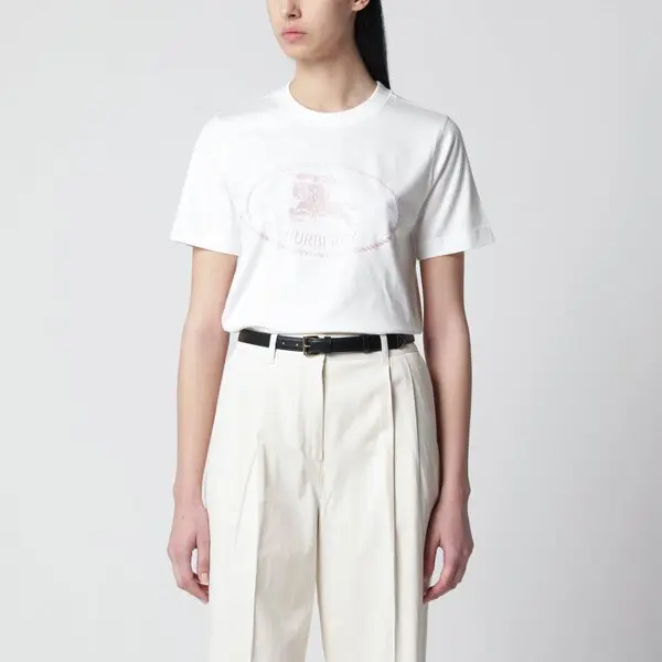 Burberry T-shirt With Knight Stamp - White