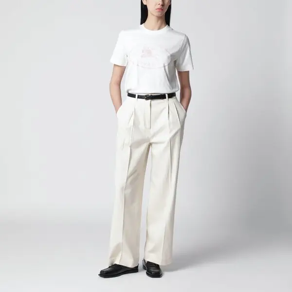Burberry T-shirt With Knight Stamp - White