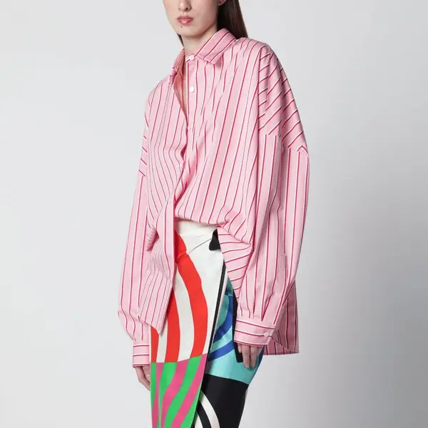 Dries Van Noten Striped Oversized Shirt - Pink