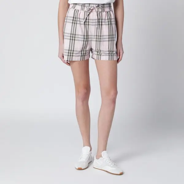 Burberry Check Pattern Cotton Shorts - Pink